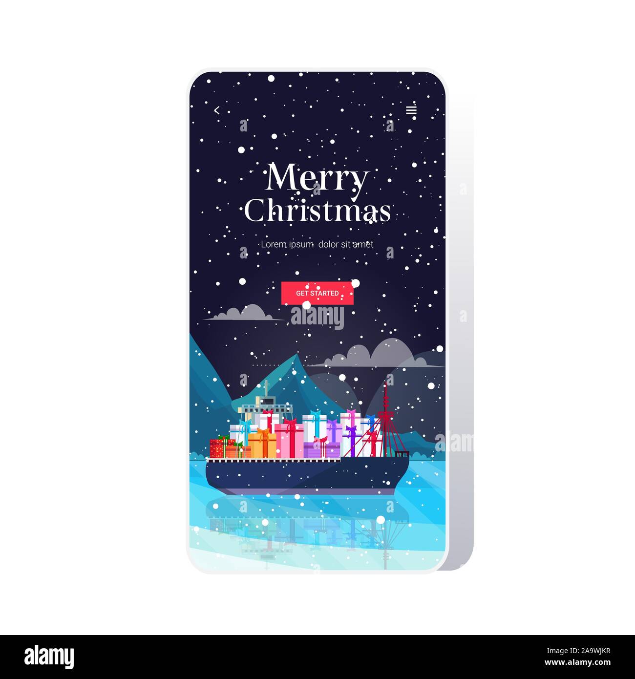 Snowy seaport Stock Vector Images - Alamy