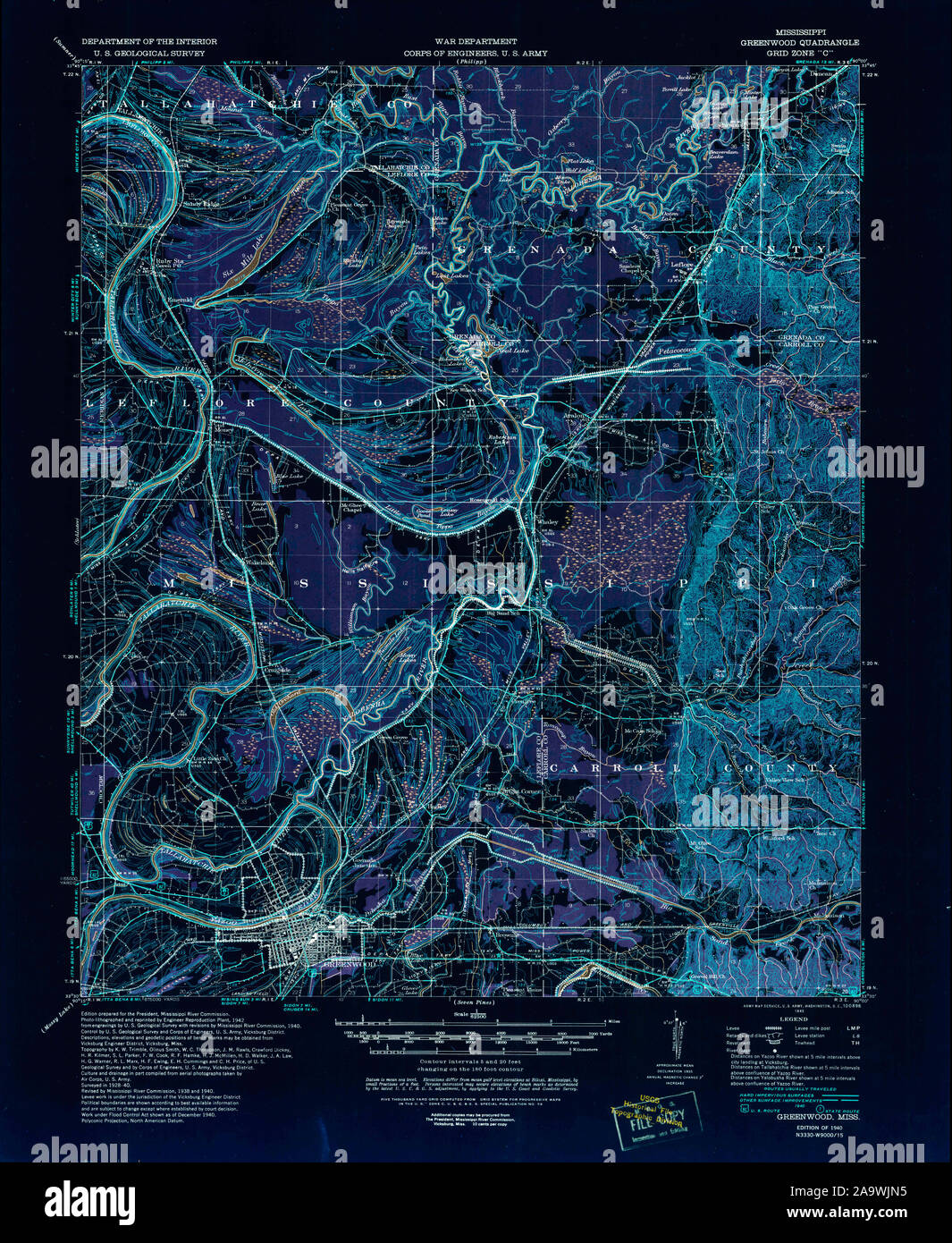 Map of greenwood mississippi hi-res stock photography and images - Alamy