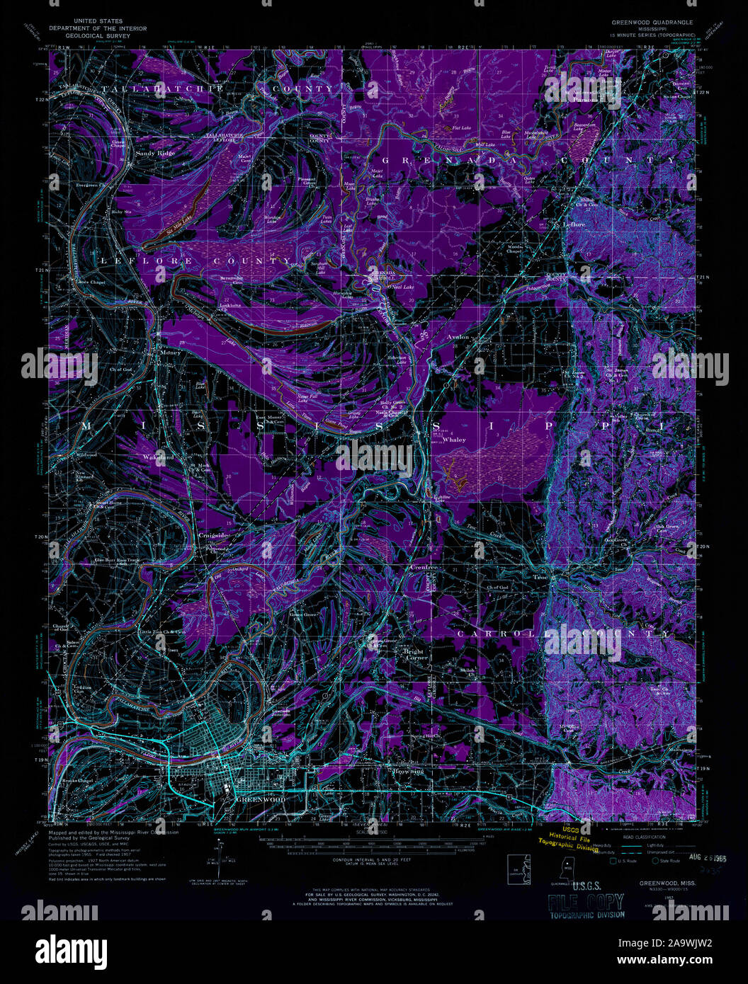 Map of greenwood mississippi hi-res stock photography and images - Alamy