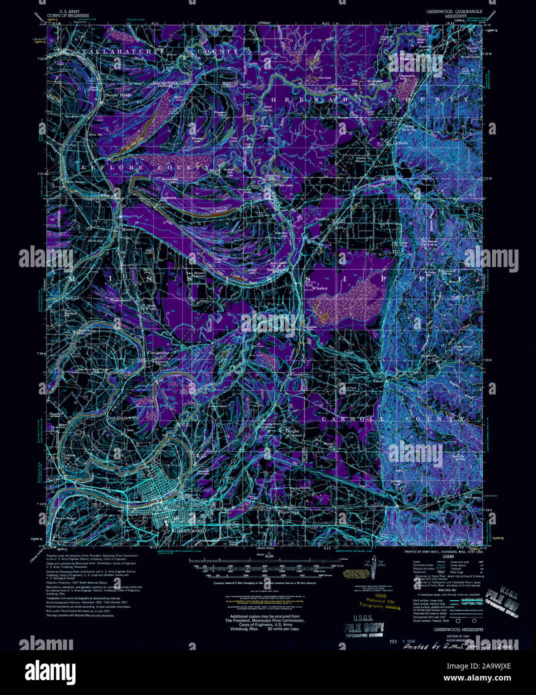 Map of greenwood mississippi hi-res stock photography and images - Alamy