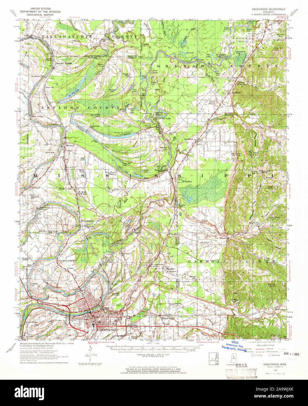 Map of greenwood mississippi hi-res stock photography and images - Alamy