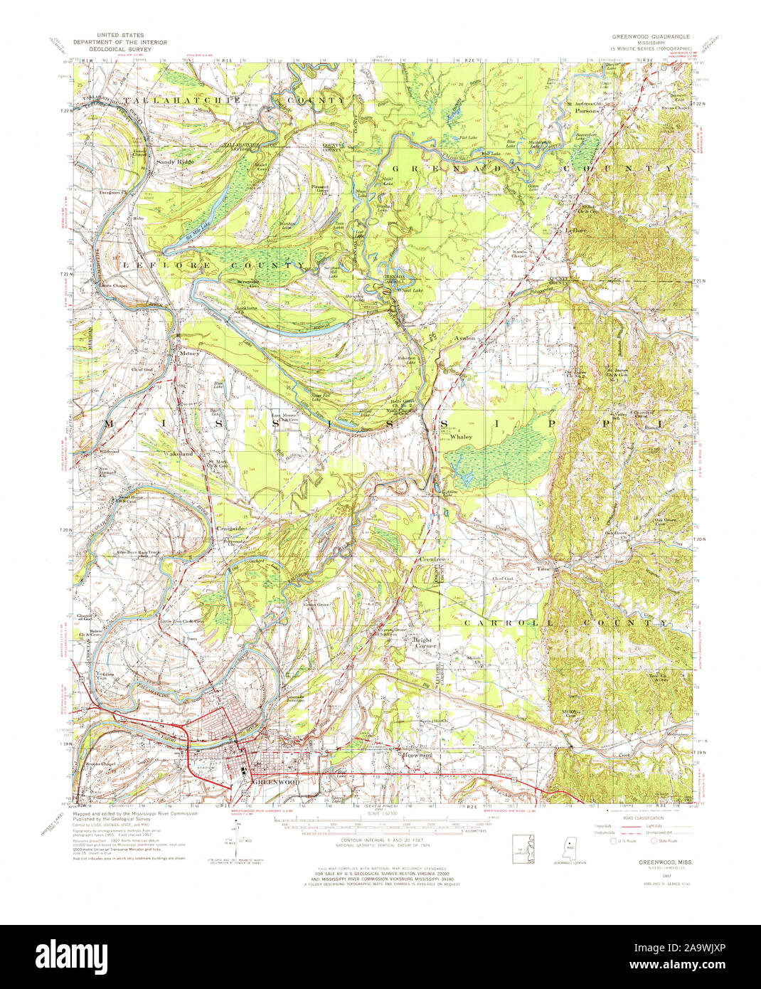 Map of greenwood mississippi hi-res stock photography and images - Alamy