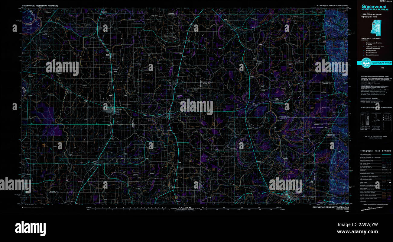 Map of greenwood mississippi hi-res stock photography and images - Alamy