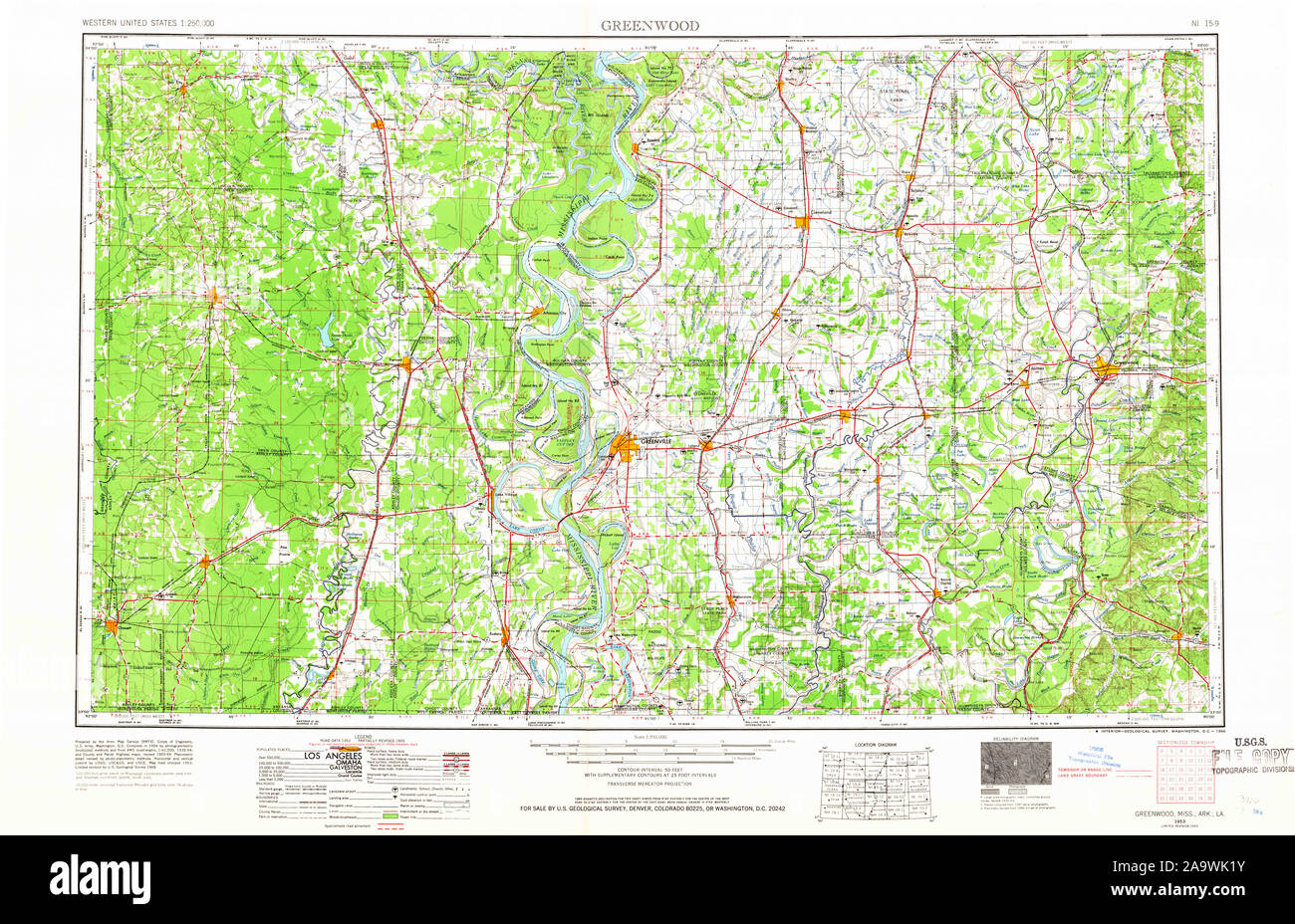 Map of greenwood mississippi hi-res stock photography and images - Alamy