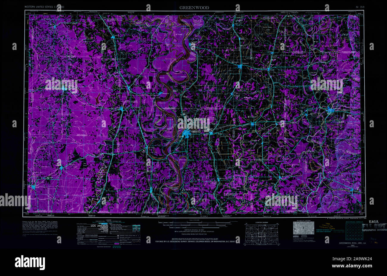 Map of greenwood mississippi hi-res stock photography and images - Alamy