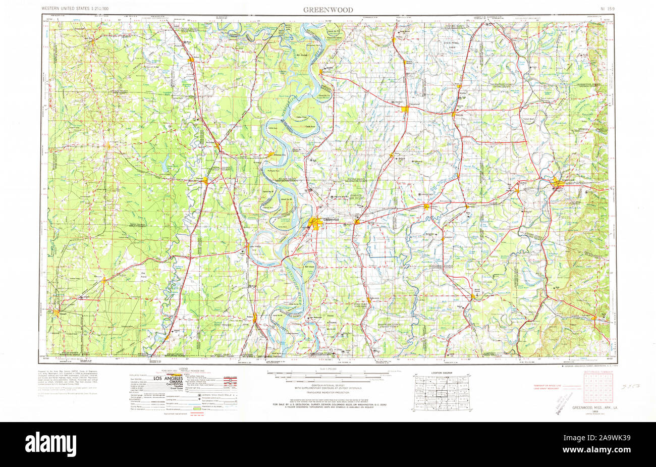 Map of greenwood mississippi hi-res stock photography and images - Alamy