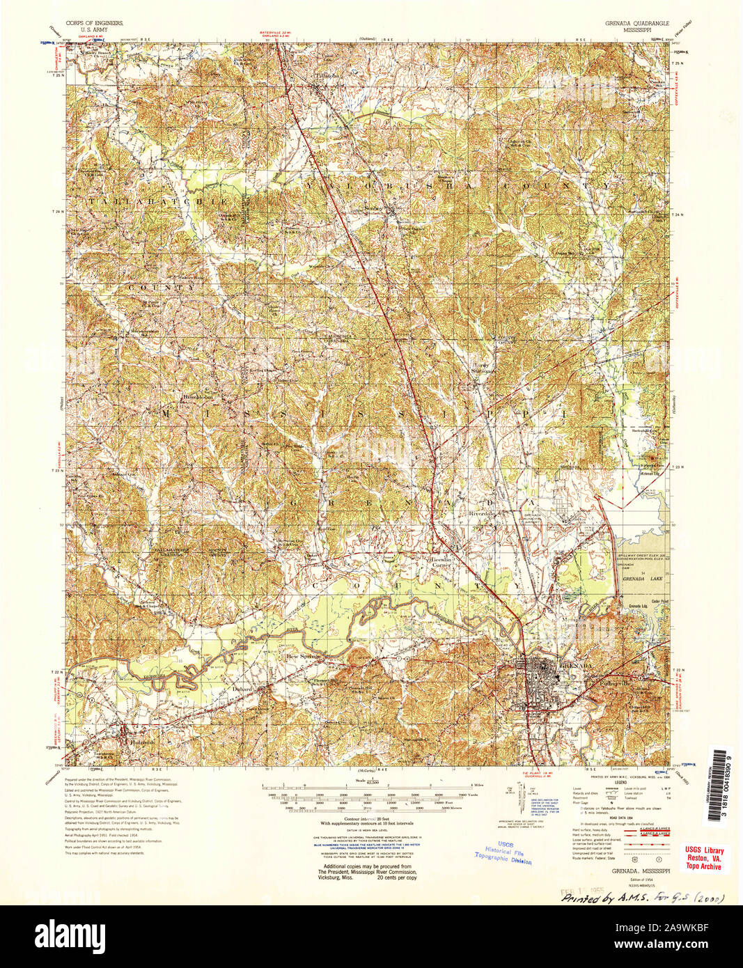 Map of grenada mississippi hi-res stock photography and images - Alamy