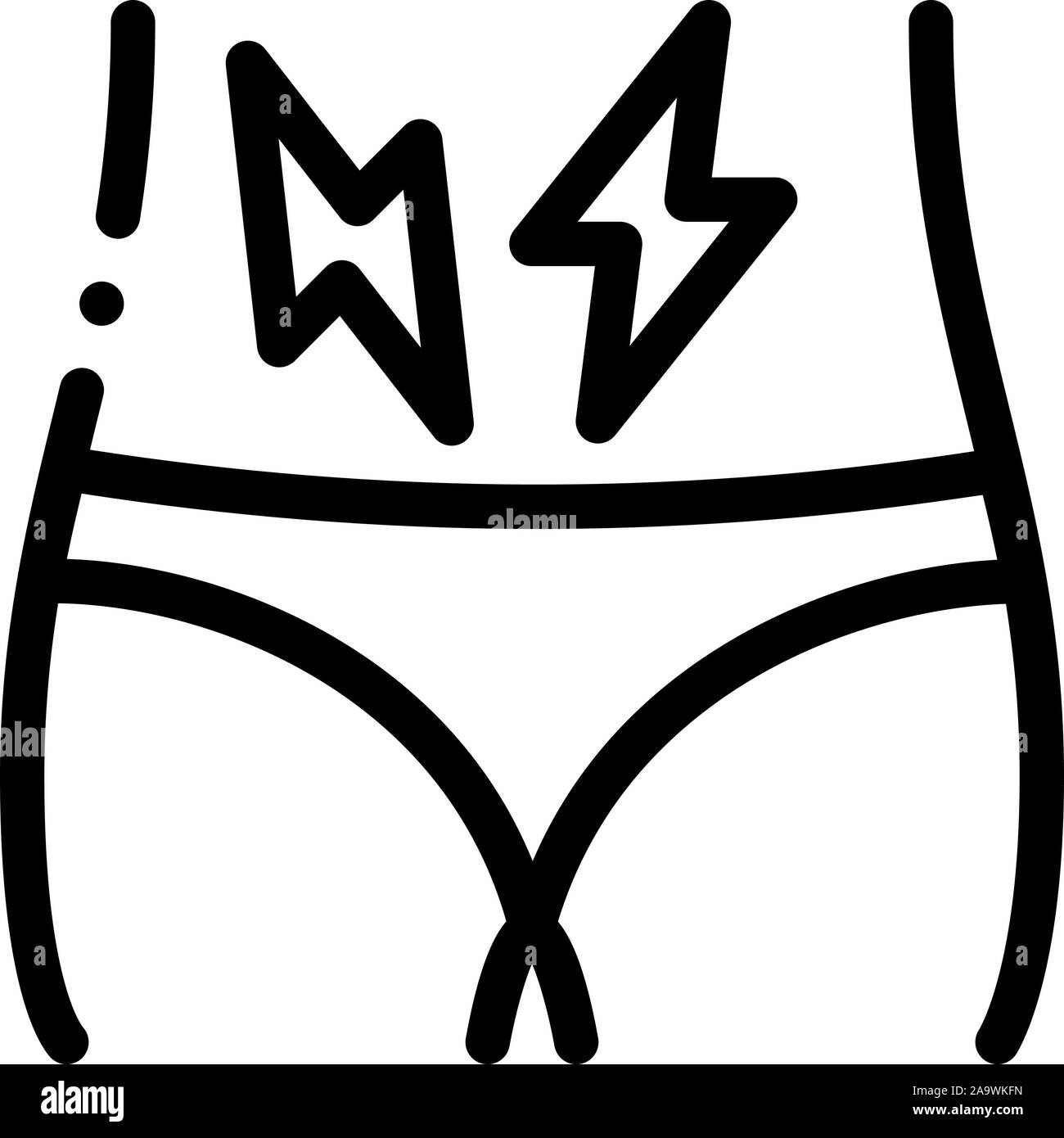 Lower Abdominal Pain Icon Vector Outline Illustration Stock Vector ...