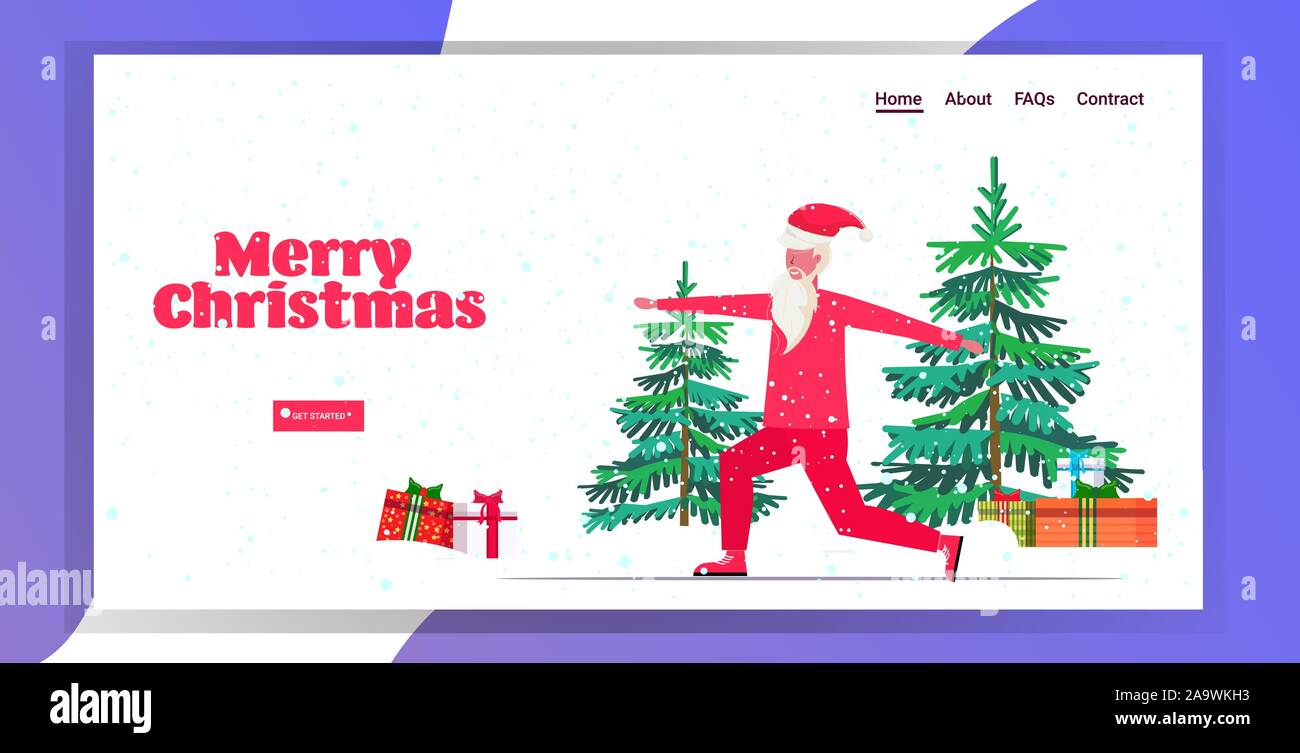 santa claus doing squats exercises bearded man training workout healthy ...