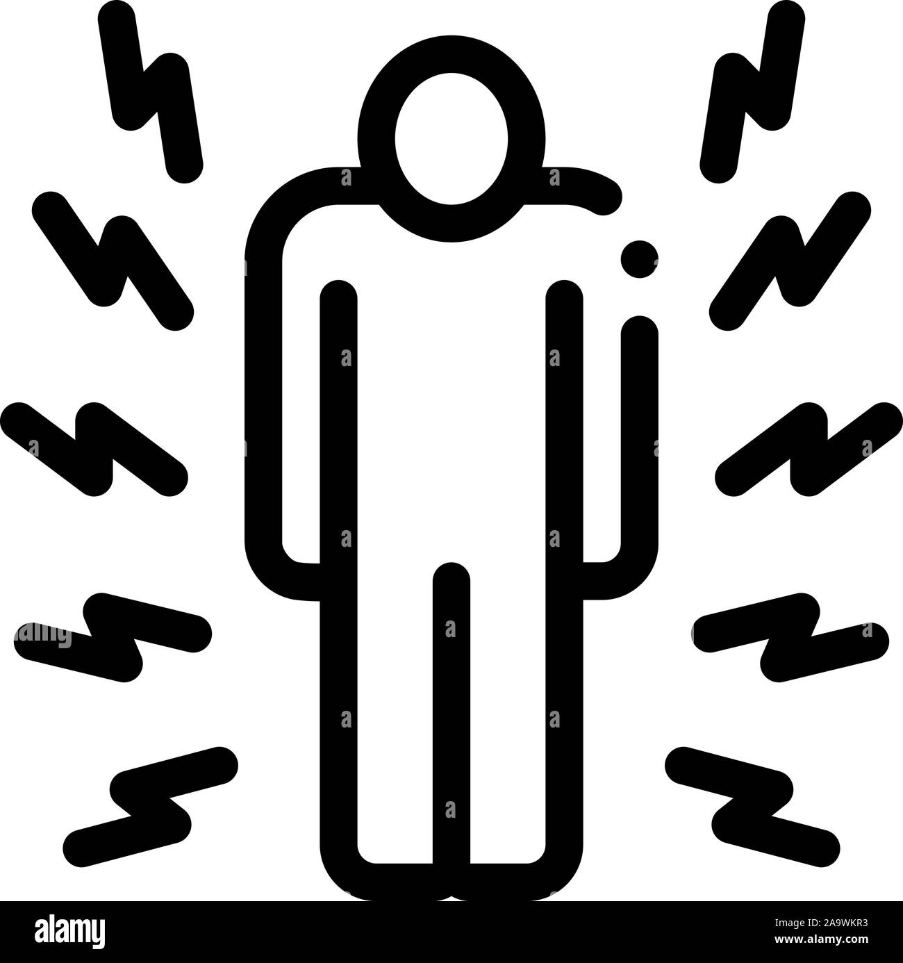 Whole Body Pain Icon Vector Outline Illustration Stock Vector Image ...