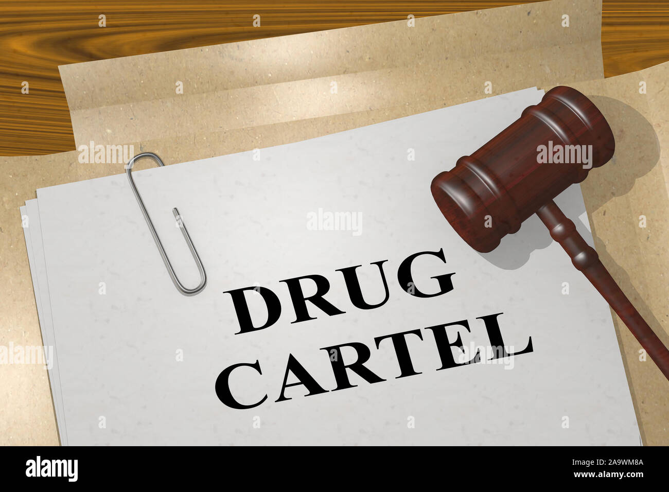 3D illustration of DRUG CARTEL title on legal document Stock Photo - Alamy