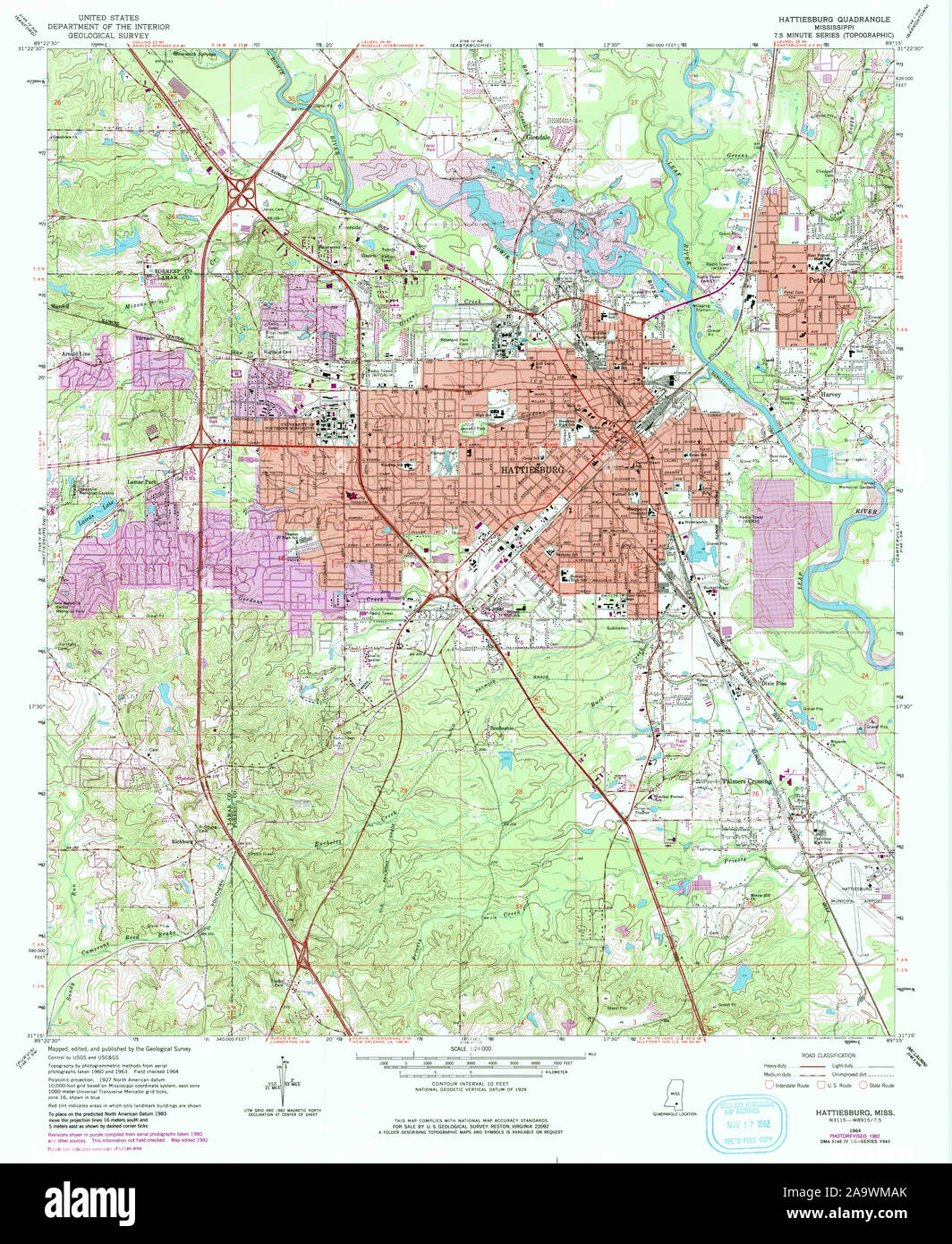 Map of hattiesburg hi-res stock photography and images - Alamy
