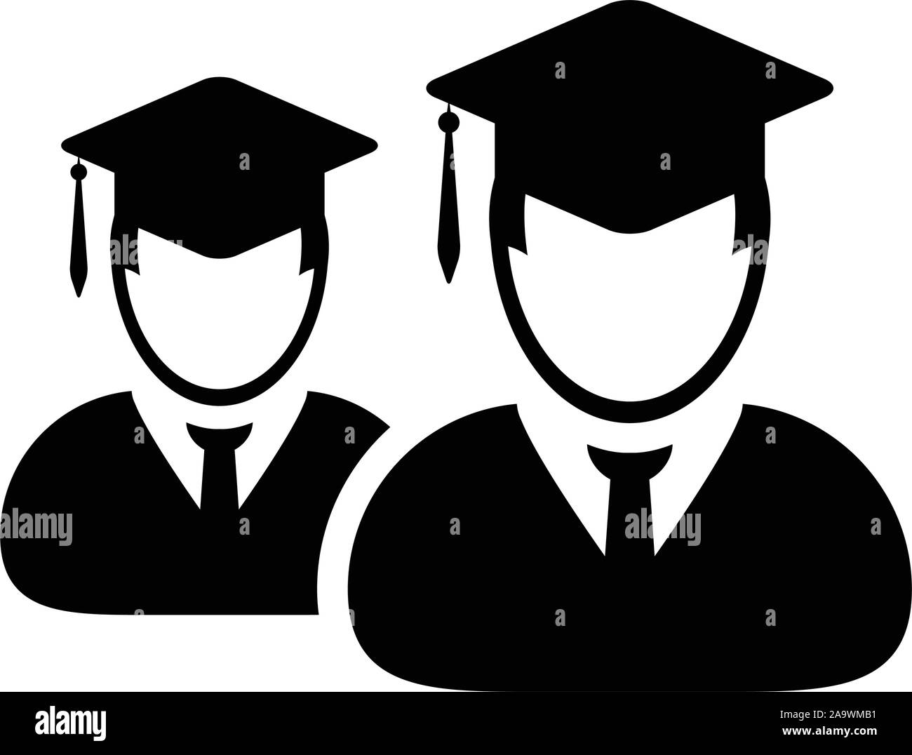 Education icon vector male group of students person profile avatar with ...