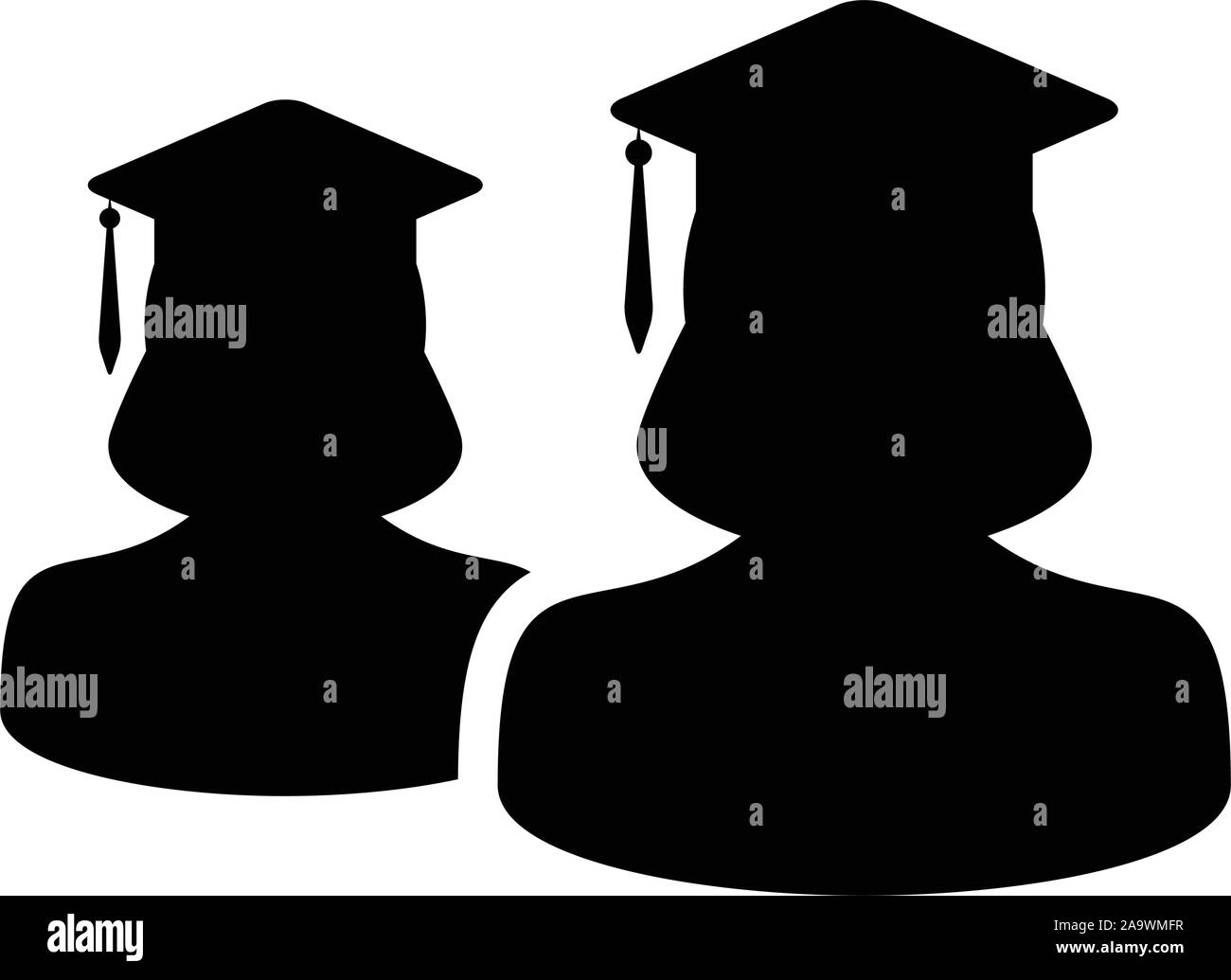 College icon vector female group of students person profile avatar with ...