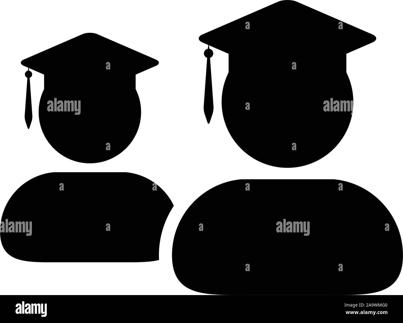 University icon vector male group of students person profile avatar ...