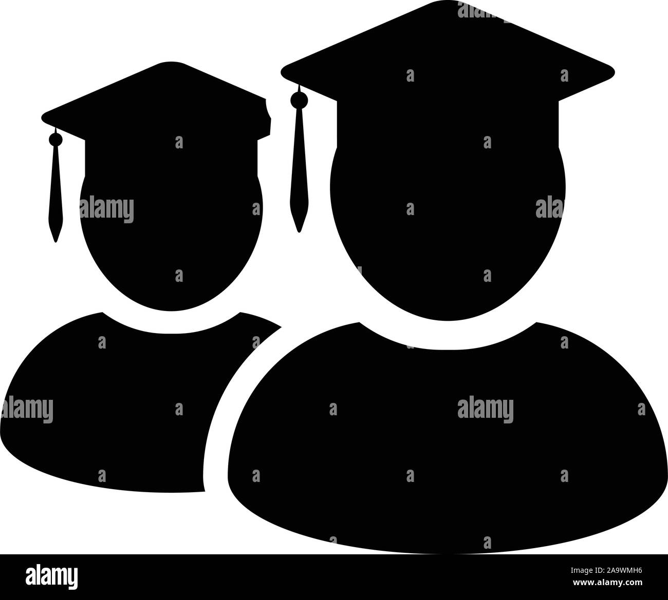 Student icon vector male group of person profile avatar with mortar ...