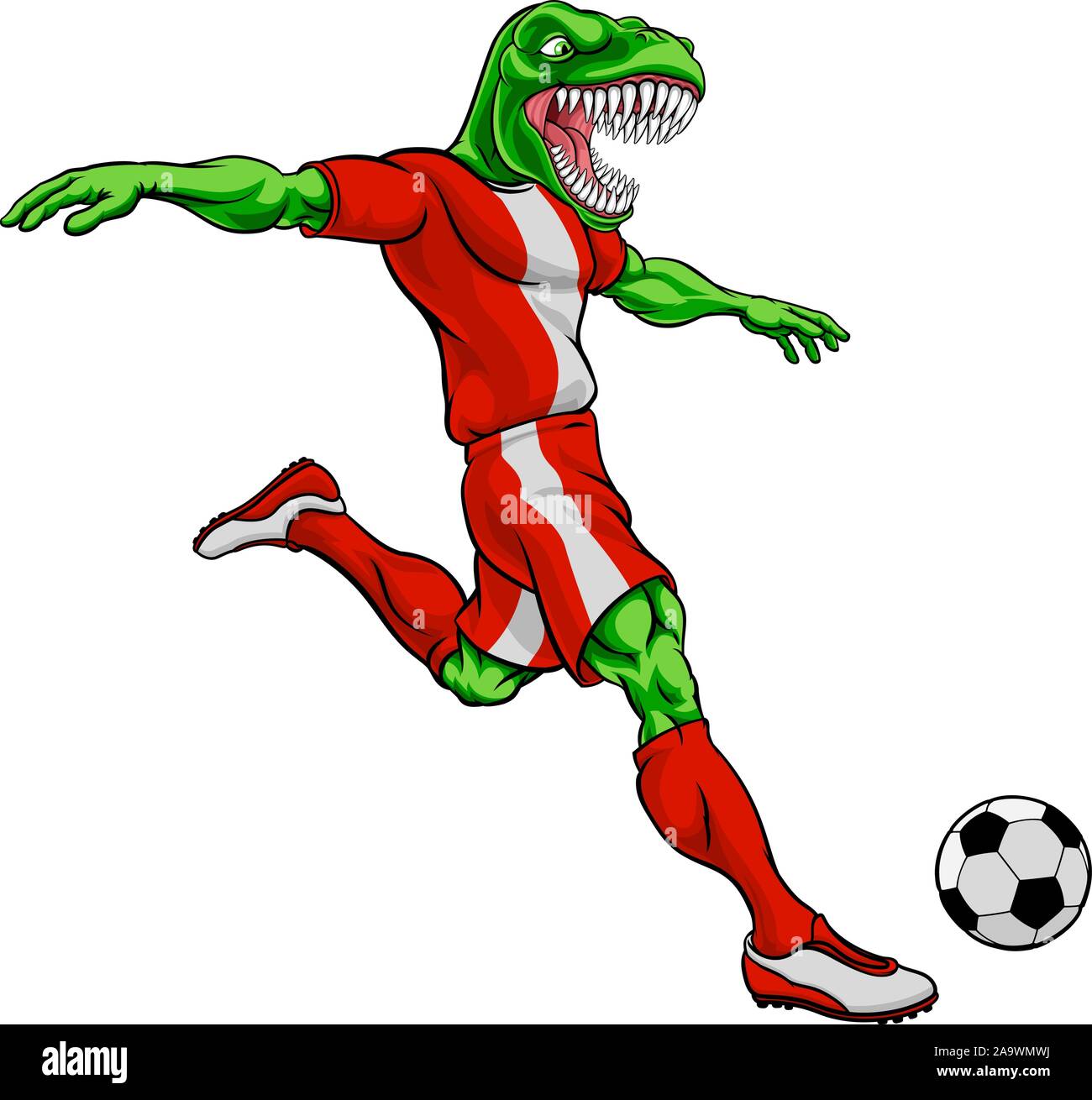 Illustration dinosaur playing soccer hi-res stock photography and ...