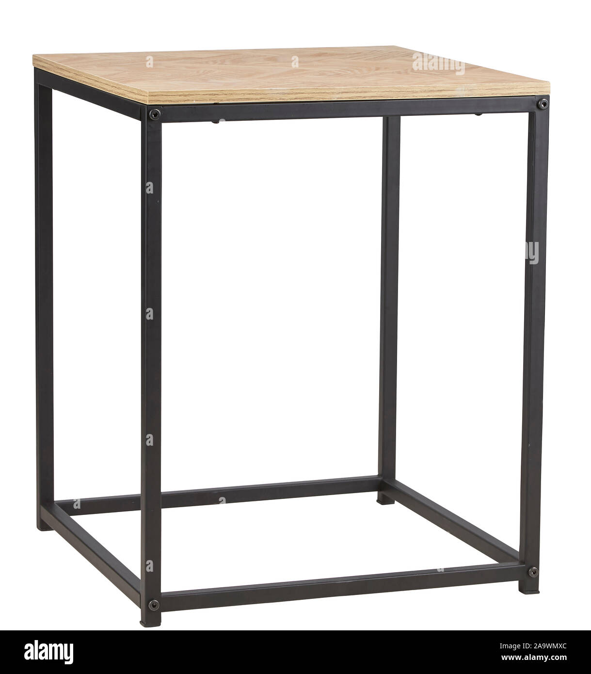 Square wooden table for interior design isolated on white background ...