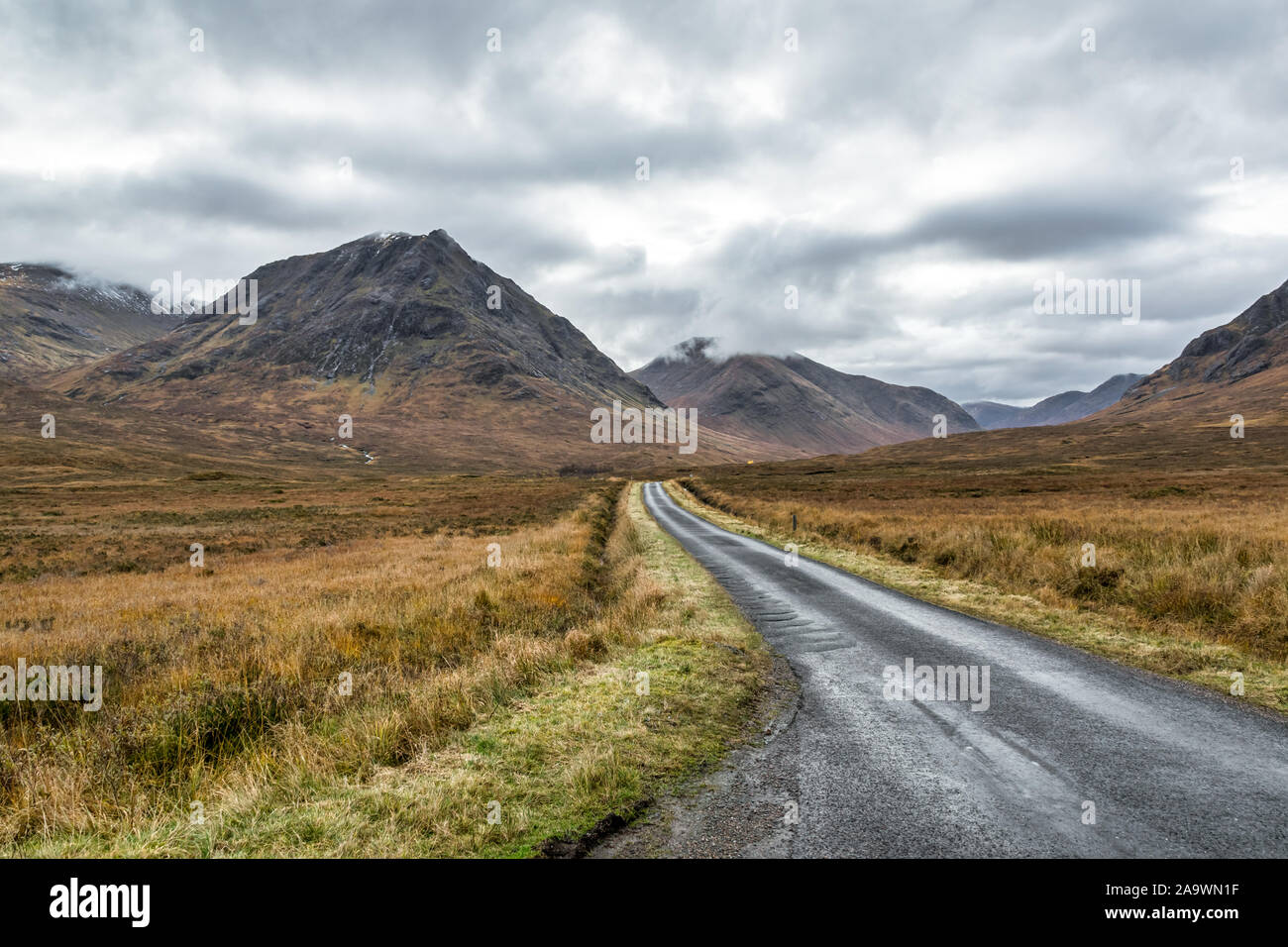 Remote mountain Road in the Scottish Highlands Stock Photo - Alamy