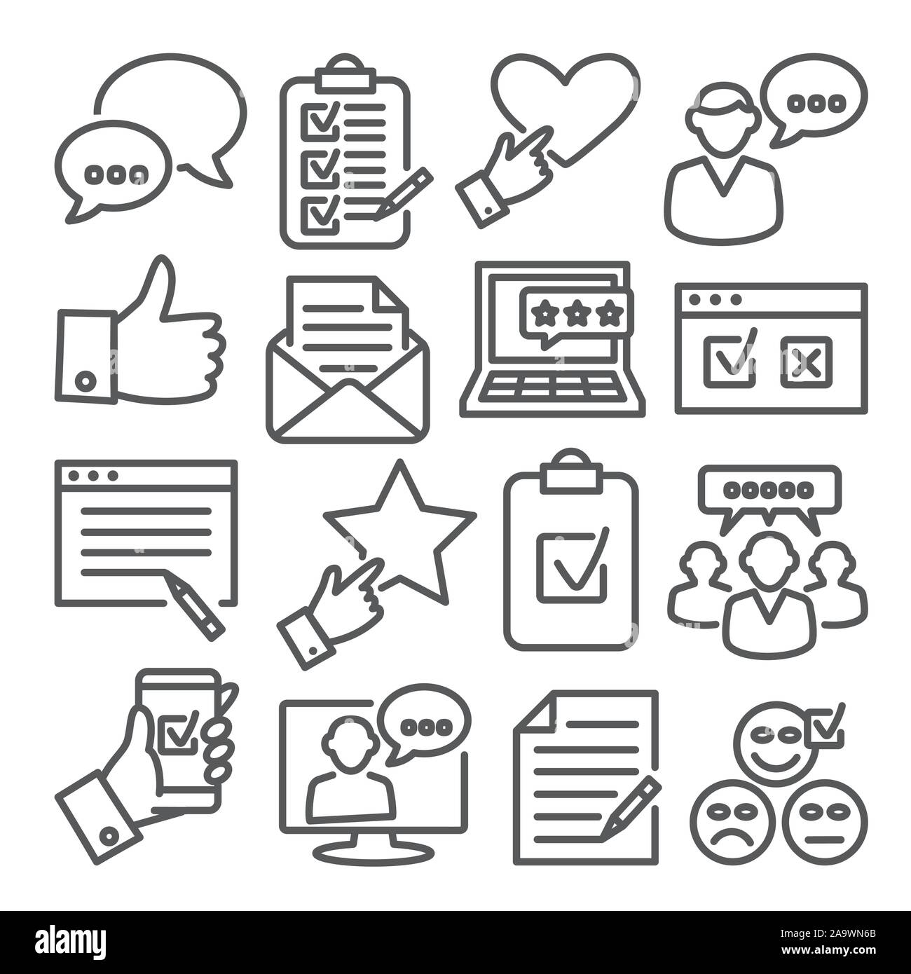 Review linear icons set Stock Vector Images - Alamy