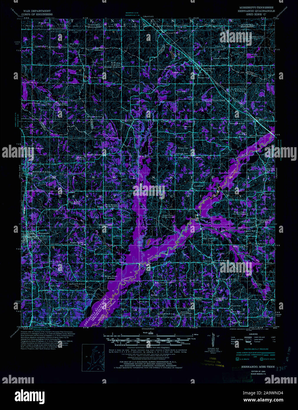 Hernando mississippi map hi-res stock photography and images - Alamy