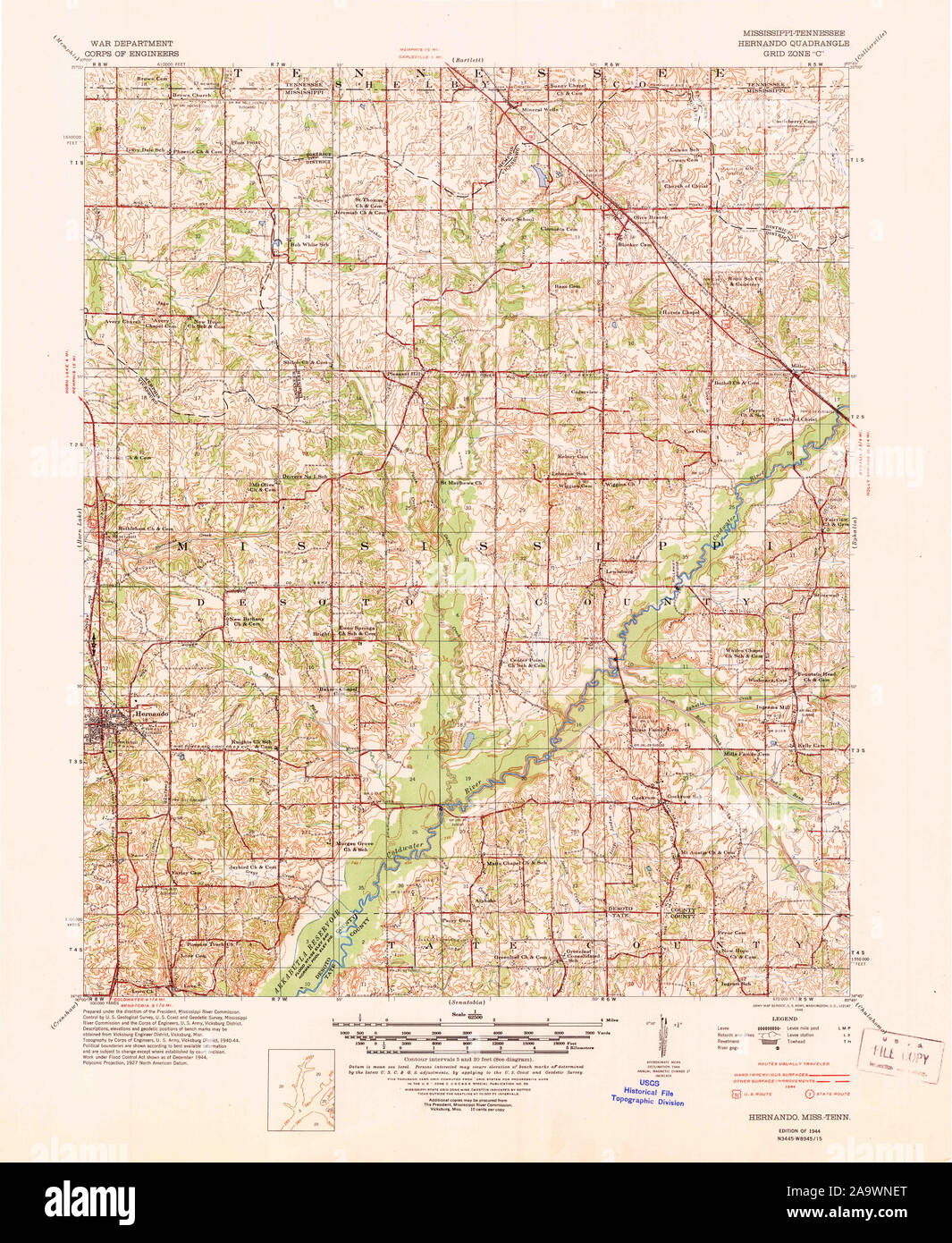 Map of hernando hi-res stock photography and images - Alamy