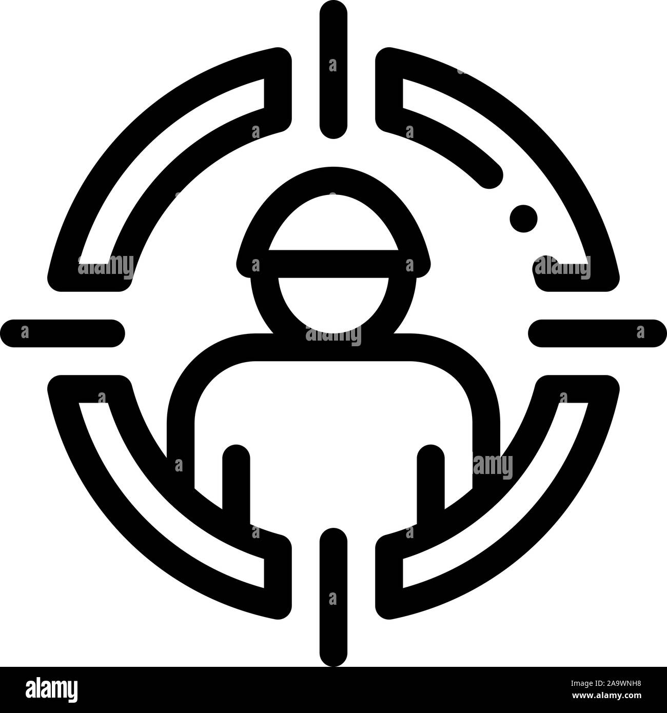 Targeting Person Icon Vector Outline Illustration Stock Vector Image ...