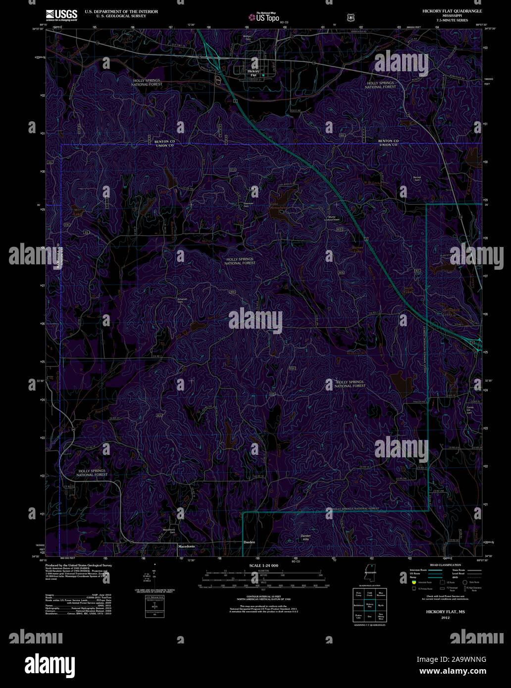 Map of hickory flat hi-res stock photography and images - Alamy
