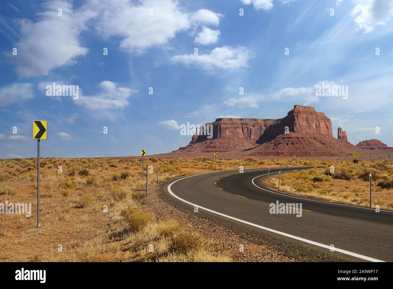 Highway leading scenic monument hi-res stock photography and images - Alamy