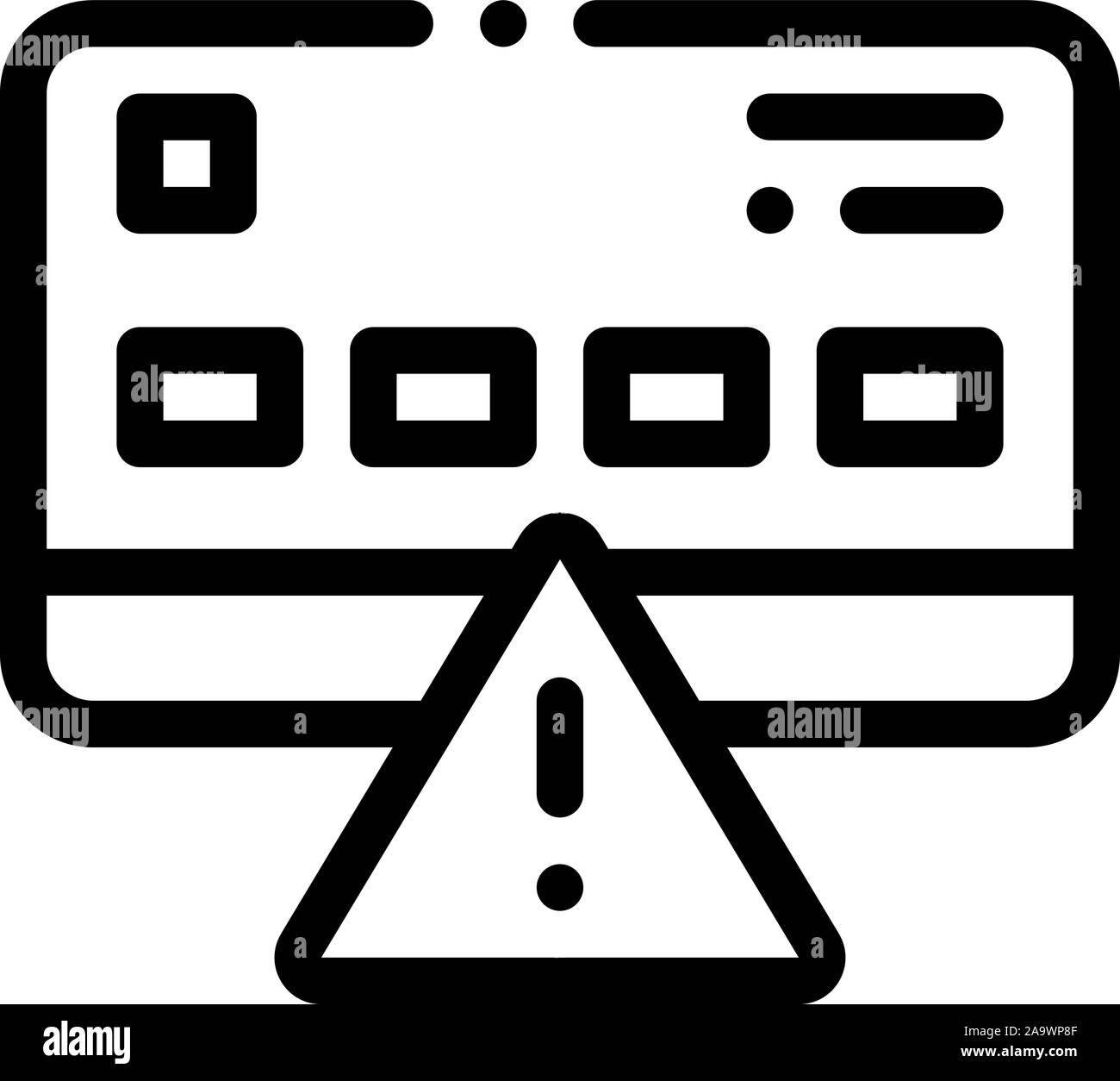 Credit Card Hacking Icon Vector Outline Illustration Stock Vector Image ...