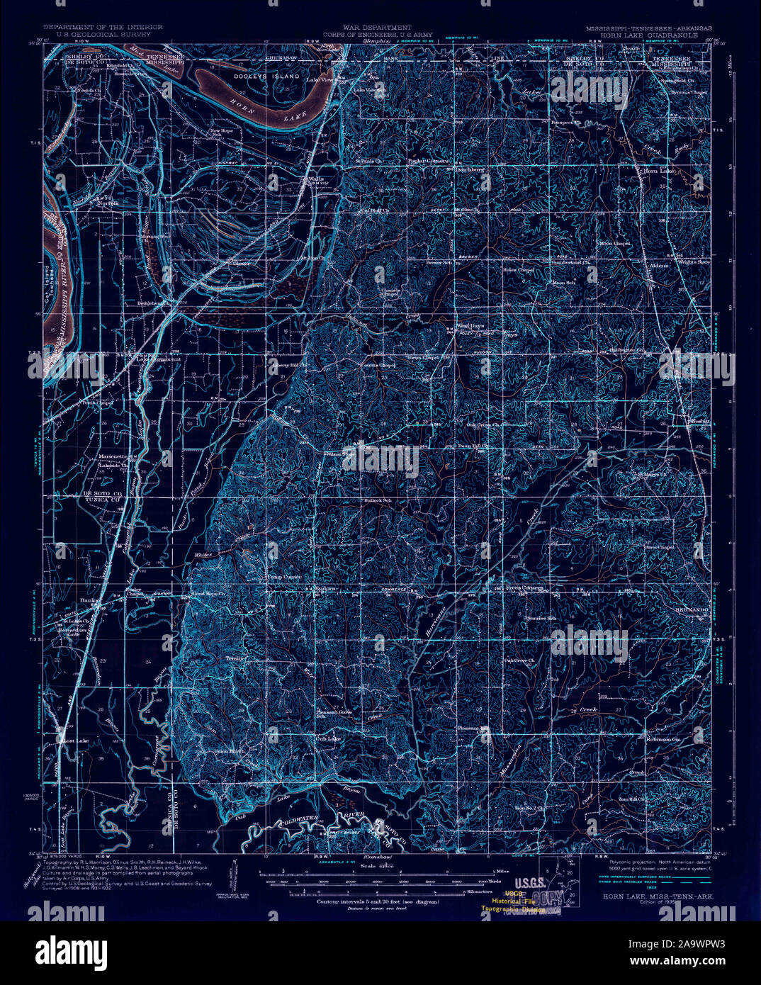 Map of horn lake hi-res stock photography and images - Alamy