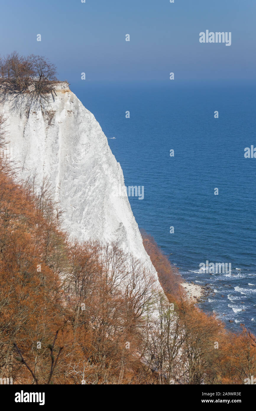 Famous white cliff Konigsstuhl in Jasmund National Park on Rugen island ...