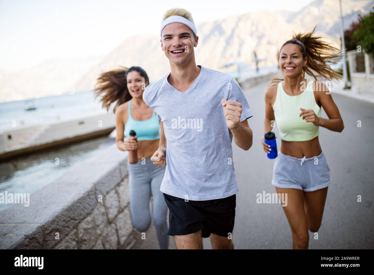 Outdoor exercise team running hi-res stock photography and images - Alamy