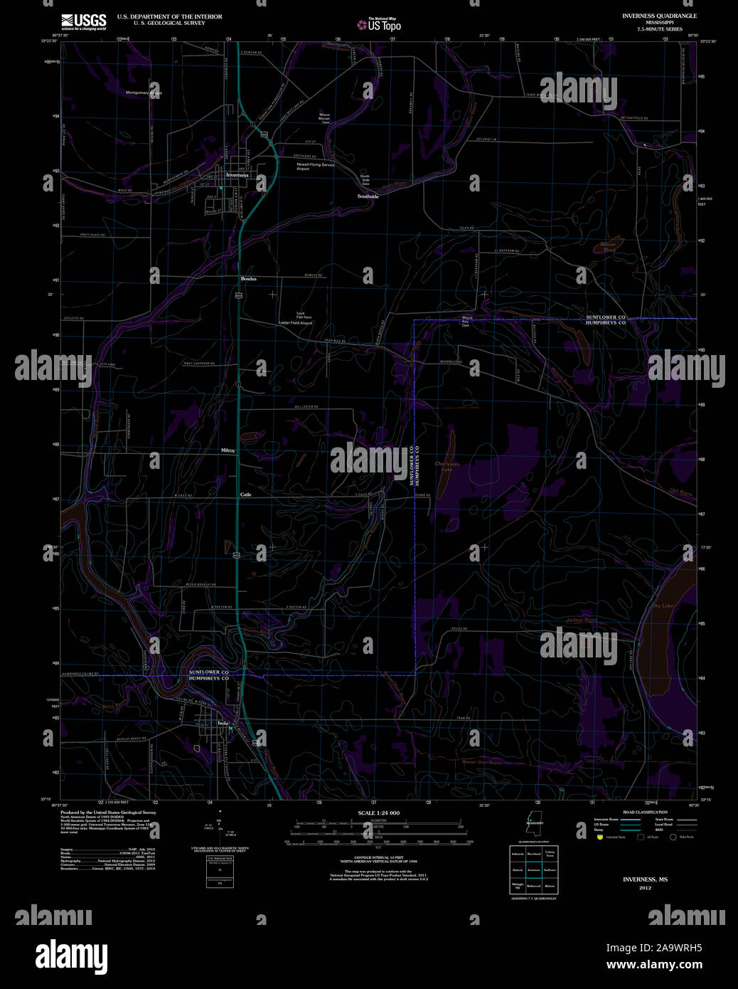 Map of inverness mississippi hi-res stock photography and images - Alamy