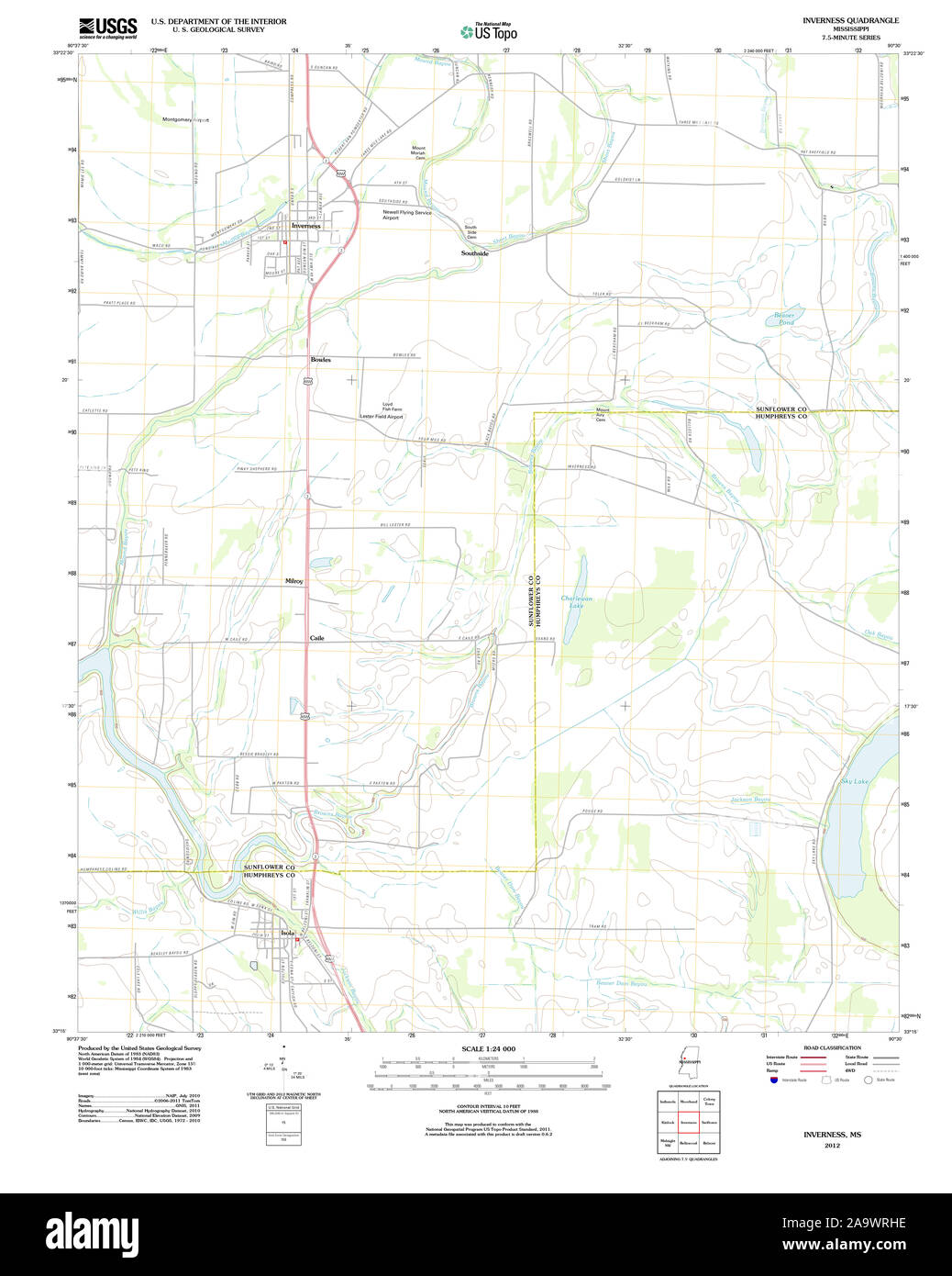 Map of inverness mississippi hi-res stock photography and images - Alamy