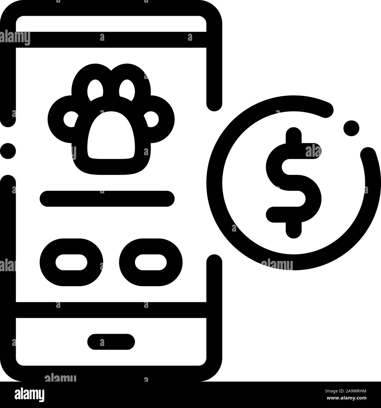 Cash Assistance for Animals Online Icon Vector Outline Illustration ...