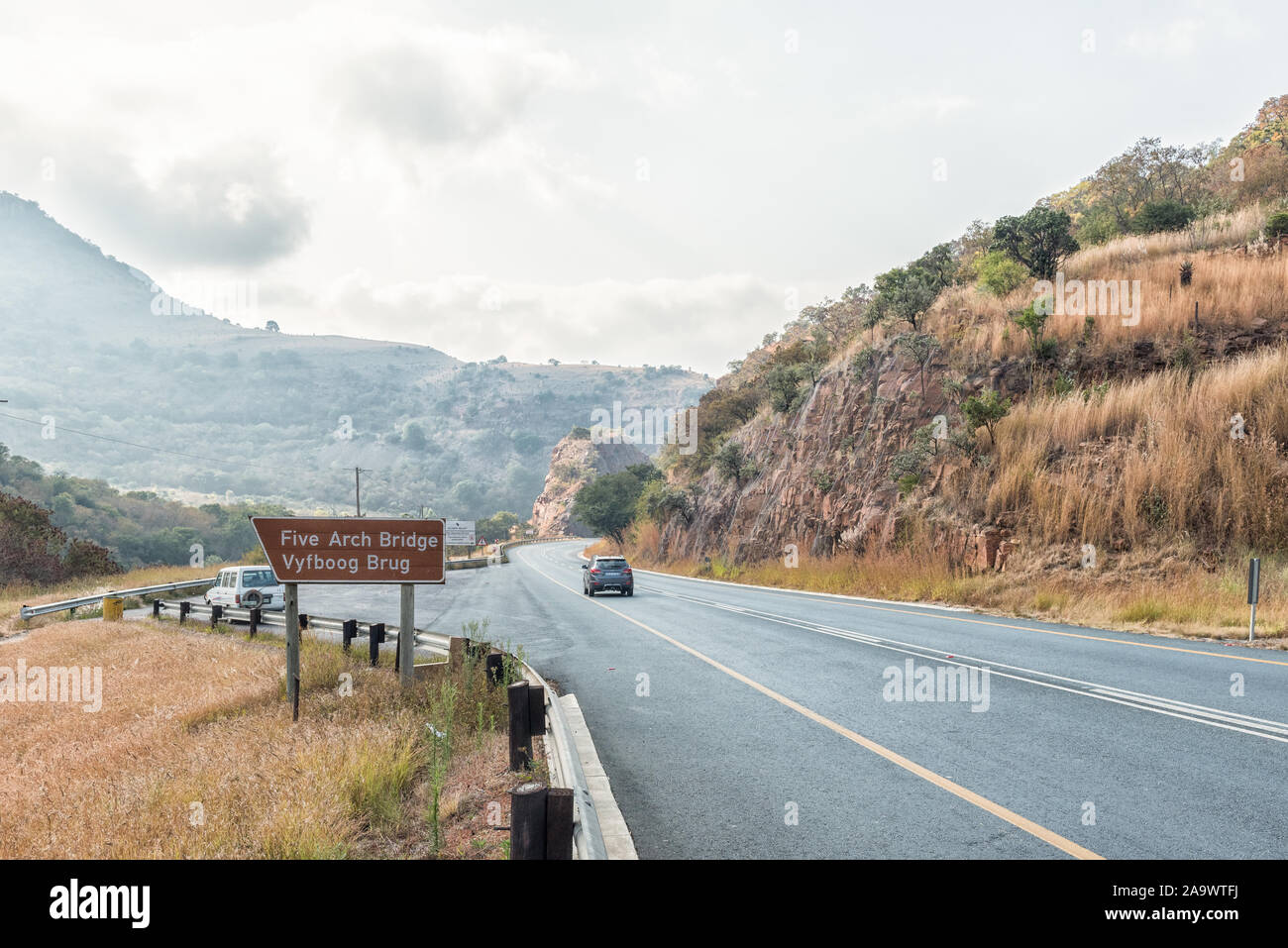 WATERVAL BOVEN, SOUTH AFRICA - MAY 22, 2019: Parking area at the ...
