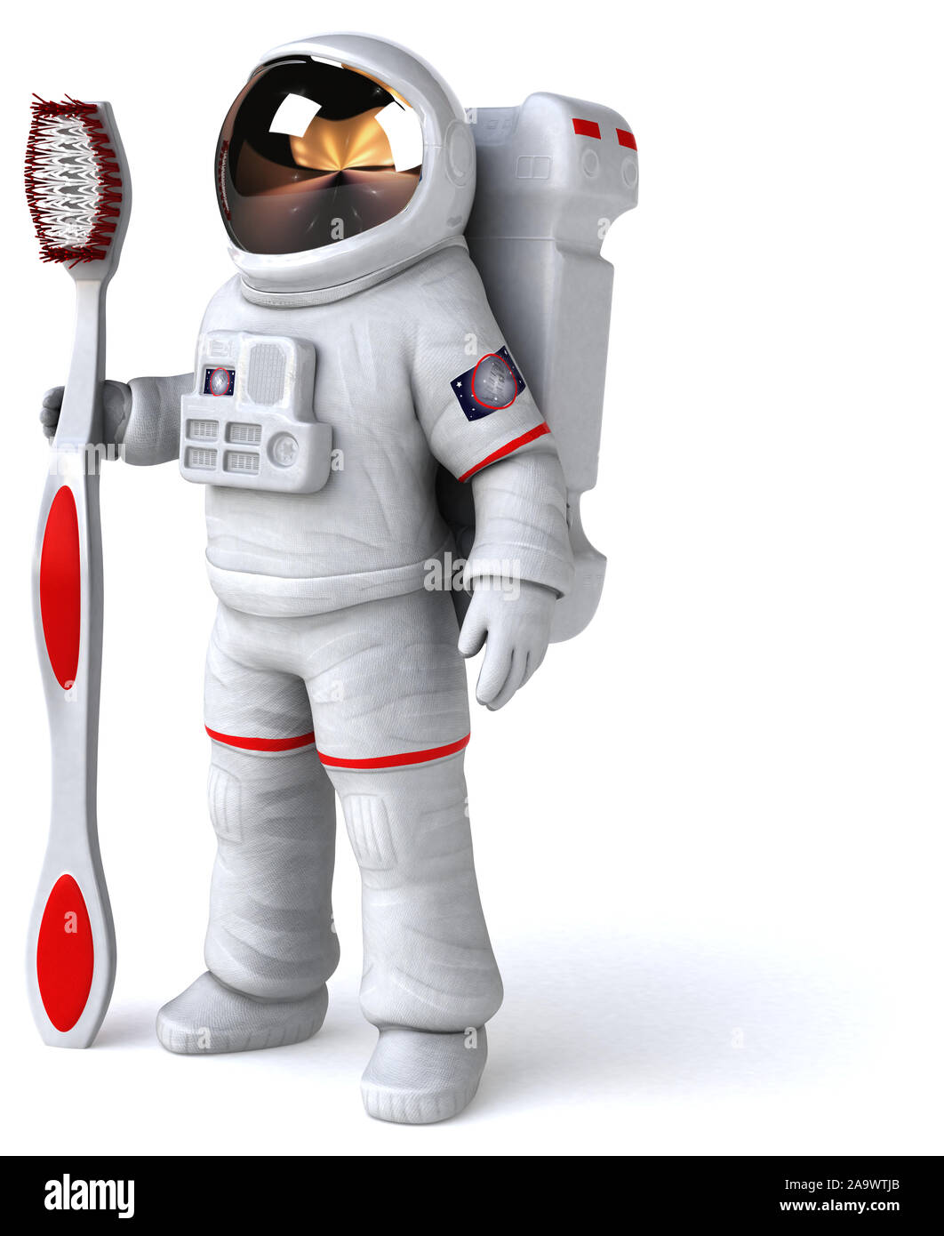 Fun astronaut - 3D Illustration Stock Photo - Alamy