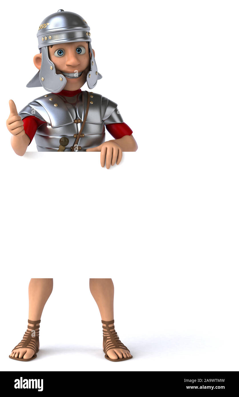 Fun roman soldier - 3D Illustration Stock Photo - Alamy