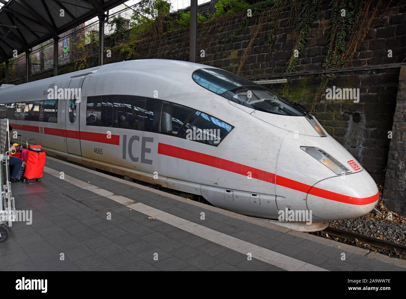 A Deutsche Bahn ICE Inter City Express train seen at Aachen Station ...