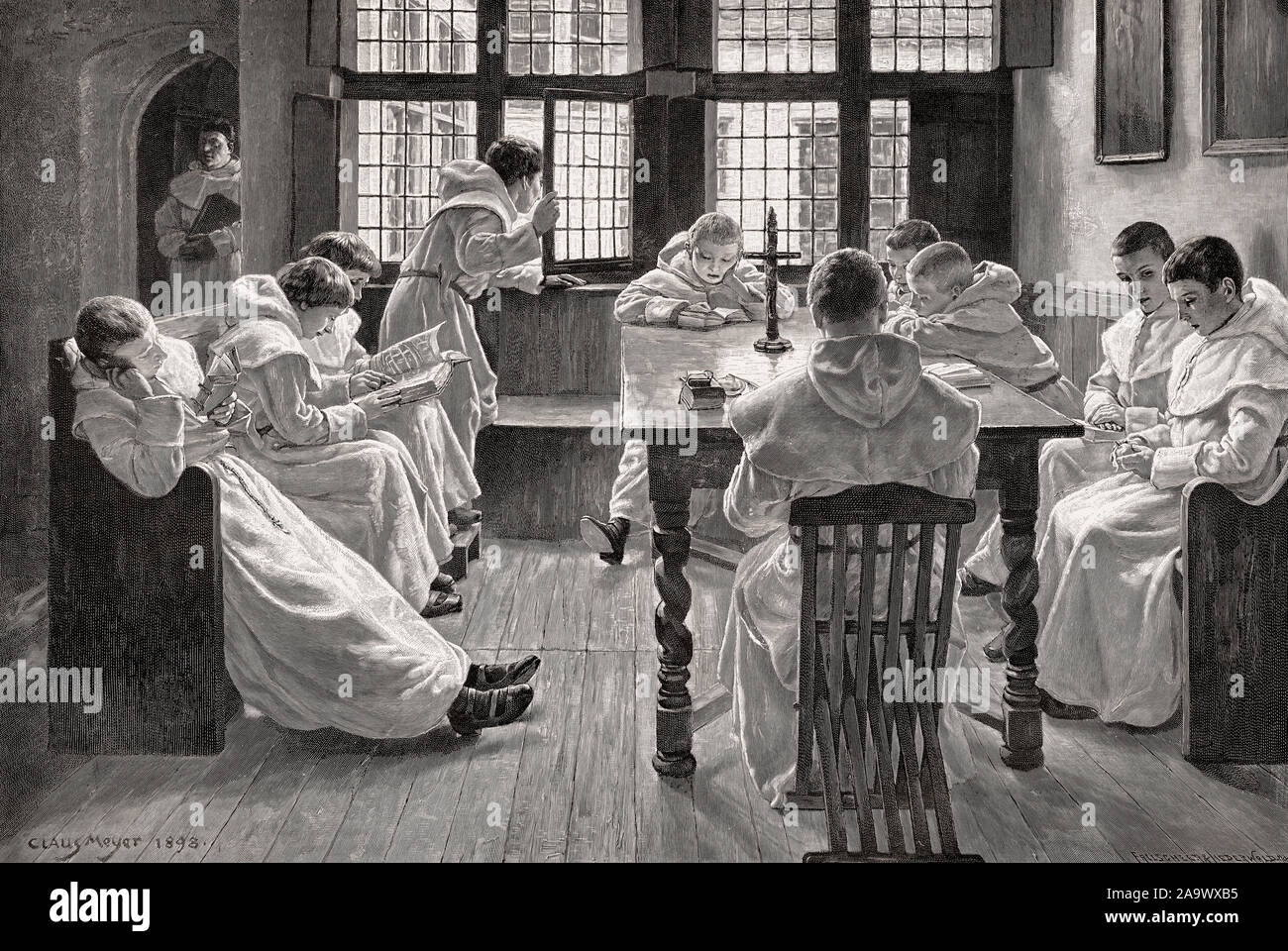 Lessons in the monastery school Stock Photo - Alamy