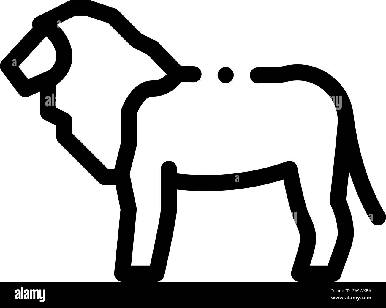 Lion Icon Vector Outline Illustration Stock Vector Image & Art - Alamy