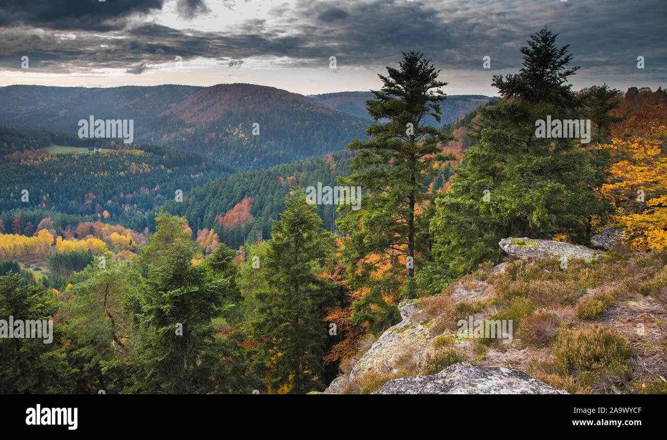 rocher des corbeaux at dabo in the vosges mountains in france Stock ...