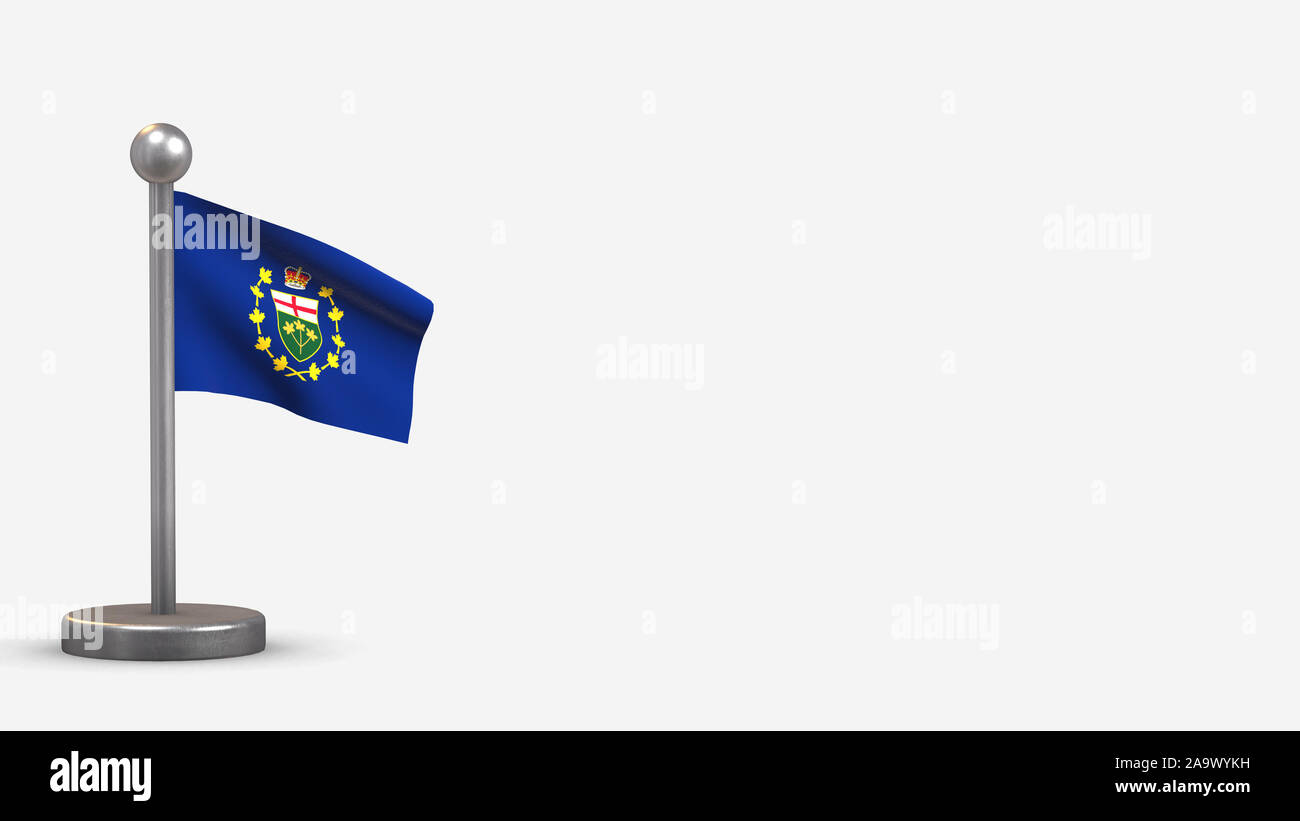 Lieutenant-Governor Of Ontario 3D waving flag illustration on a tiny ...