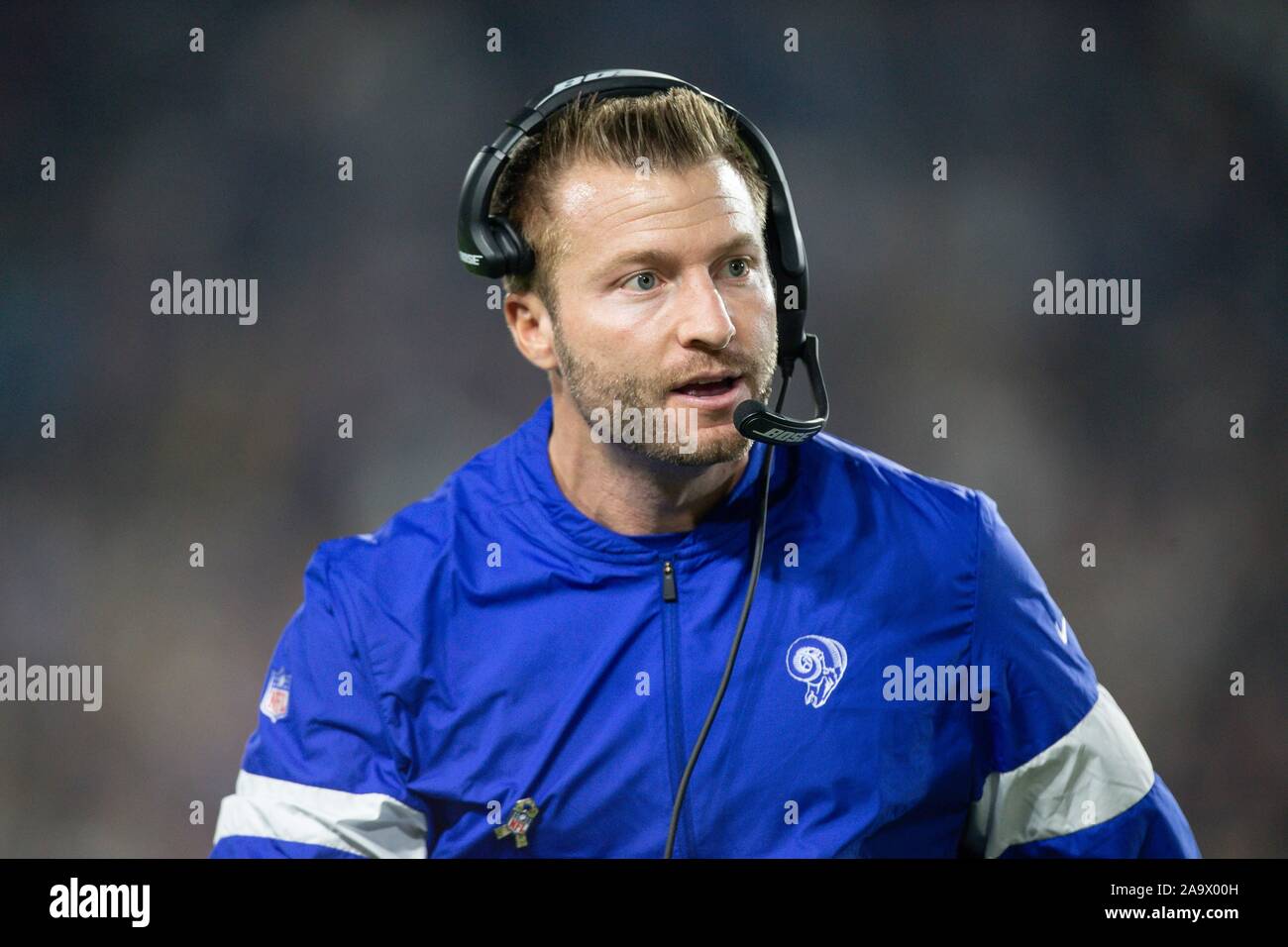 Los Angeles, CA. 17th Nov, 2019. Los Angeles Rams head coach Sean McVay ...