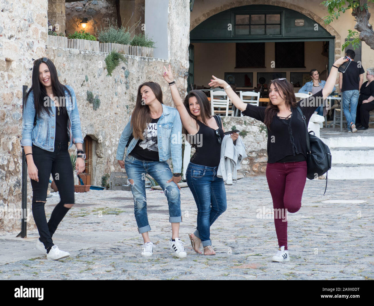 Teen aged girls in Greece Stock Photo - Alamy