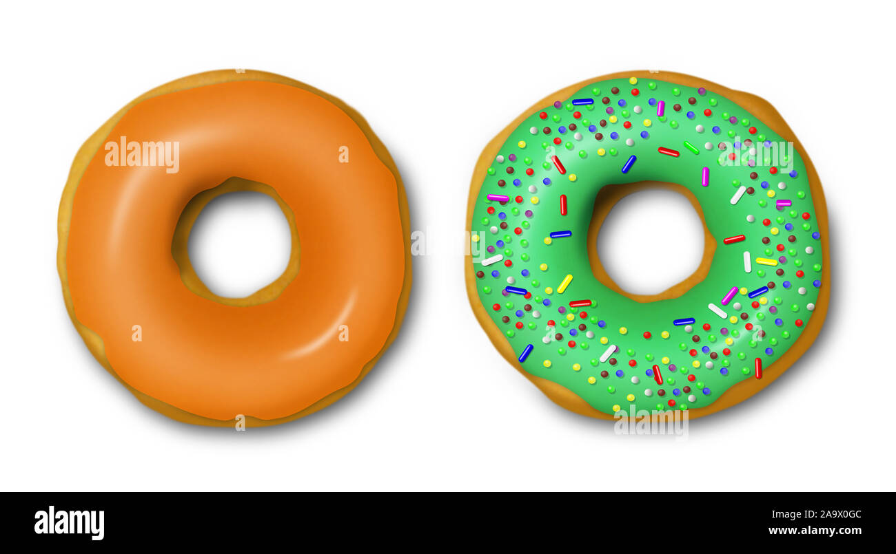 Donuts set isolated on a White Background with clipping path Stock ...