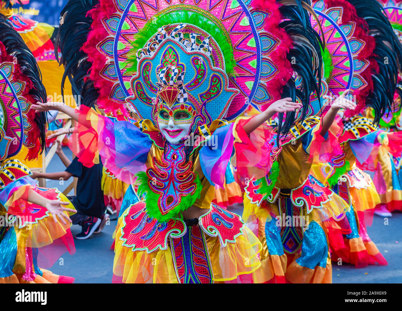 Participants in the Masskara Festival in Bacolod Philippines Stock ...