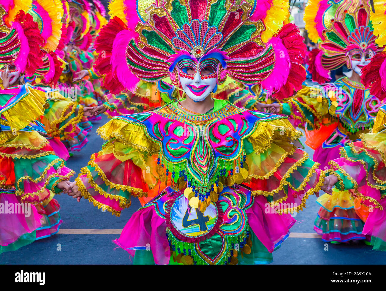 Participants in the Masskara Festival in Bacolod Philippines Stock ...