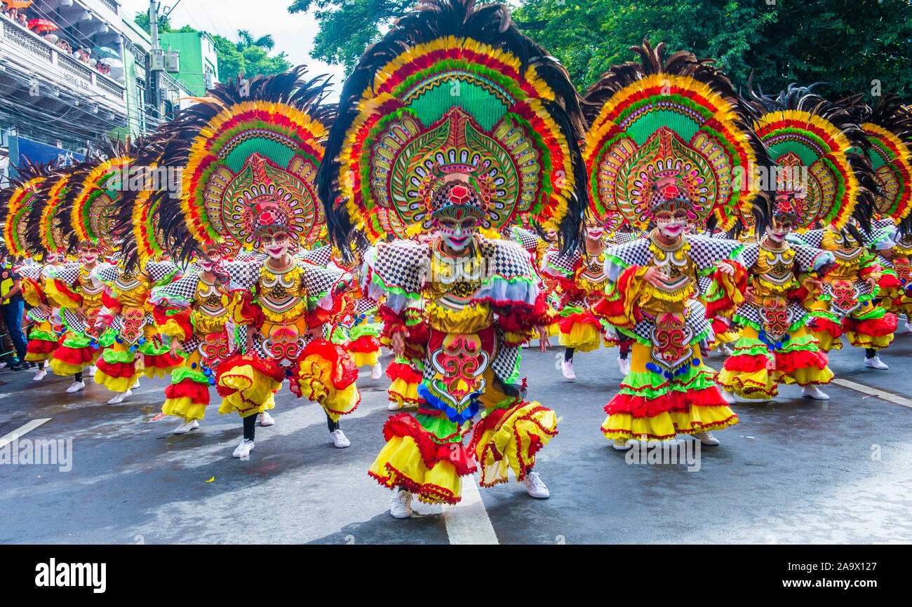 Participants in the Masskara Festival in Bacolod Philippines Stock ...